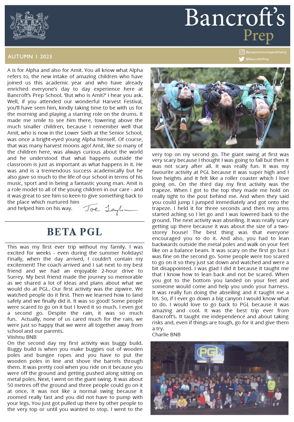 Newsletters - Bancroft's